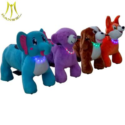 China Hansel stuffed animal car electric and amusement games animal ride with plush animal scooter for sale for sale