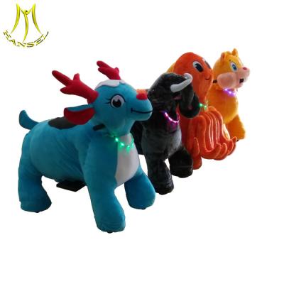 China Hansel low price battery operated stuffed children plush riding animal and best theme park rides for sale