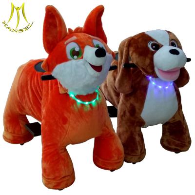 China Hansel ride on furry animal scooter and stuffed zoo animals kids ride for sale and coin operated plsuh animal ride for sale