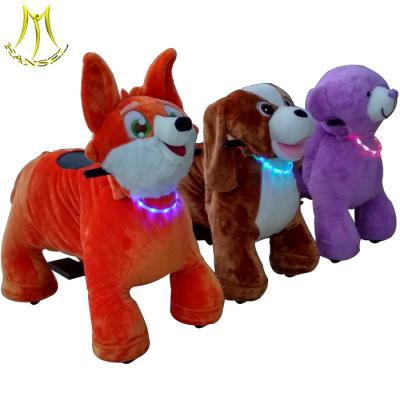 China Hansel animals ride plush wheels made in china and stuffed animal toys ride with plush motorized animals for mall for sale