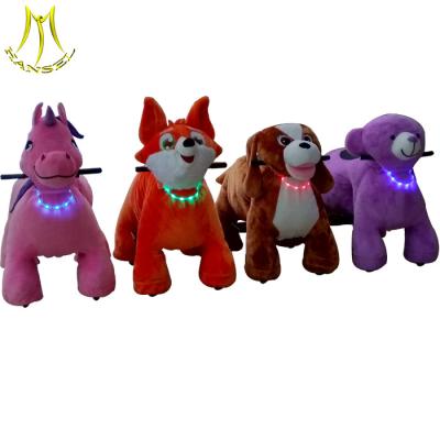China Hansel children ride on plush animals and animal scooter for mall with electric walking animals for sale for sale