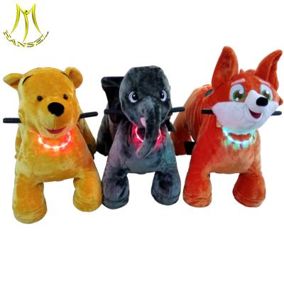 China Hansel mall animal scooter ride and plush motorized riding animals for mall with animal electronic ride for children for sale