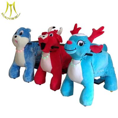 China Hansel shopping mall indoor plush toy electric car walking animal toys rides outdoor playground for sales for sale