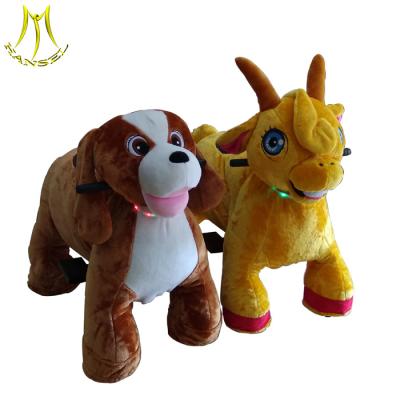 China Hansel factory price entertainment stuffed animal electric ride on furry animal for sale