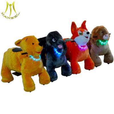 China Hansel plush animal kids rides and rides on unicorn motorized plush with ridable plush animal for mall for sale