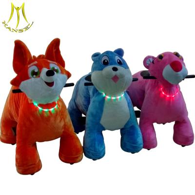 China Hansel coin operated ride on furry animal for mall and plush animal horse ride with stuffed animal  scooter for sale for sale