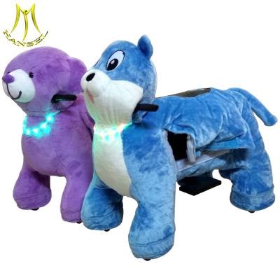 China Hansel plush light walking animal scooter and stuffed animals ride for mall with amusement kids animal scooter for sale
