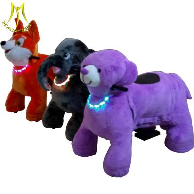 China Hansel battery animals toy electric car and coin operated animal scooter with fireproof plush motorized animals for sale