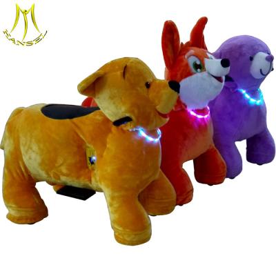 China Hansel kids ride animal toy for mall and stuffed animals on wheels with motorized plush riding animals from china for sale