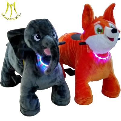 China Hansel plush coin rideable animal toys and animal scooters ride in mall with pig unicorn stuffed animal for sale