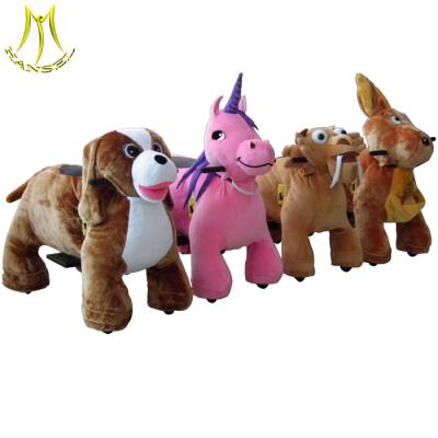 China Hansel plush animal ride for mall and amusement motorized animals with plush animal electric scooter for sale