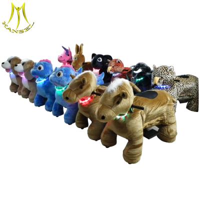 China Hansel battery coin operated   plush electrical animal toy kiddie rides for indoor amusement center for sale