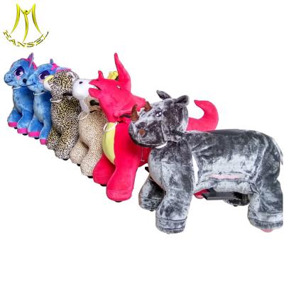 China Hansel  animal motorized ride large plush ride toy on wheels indoor amusement game machine for sale