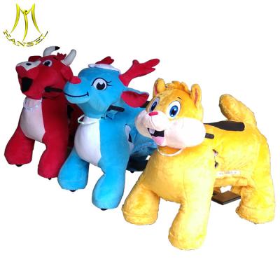 China Hansel  battery powered animals for shopping mall and coin operated zoo animal scooter with plush walking animal for sale