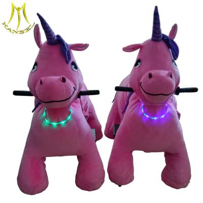 China Hansel high quality coin operated kids amusement  ride on unicorn for kids & adult  mini theme park rides for sale