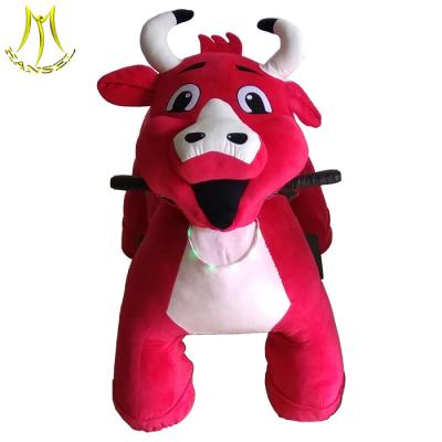 China Hansel  happy animal mechanical rides merry go round playground kiddie rides motorized plush riding animals for sale