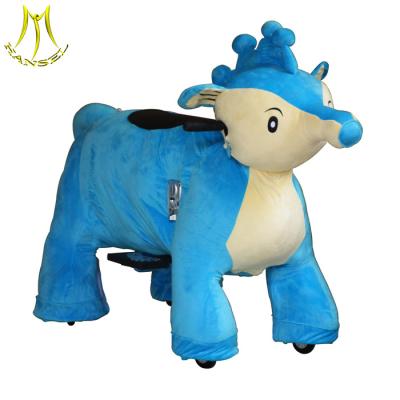 China Hansel plush electrical animal scooter for mall and electric walking stuffed animals with children ride on furry animals for sale