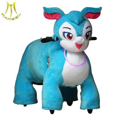 China Hansel ride on plush animals scooter for sale and electric ride on horse motorized animals with stuffed plush animal for sale