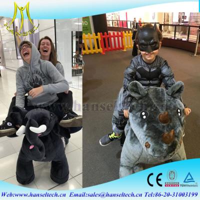 China Hansel   plush ride on unicorn toy battery charge electric animal kiddie rides for shopping mall for sale