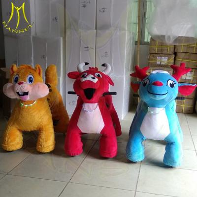 China Hansel electric happy rides on animal and animal motorized plush animal ride	with indoor zoo animal scooter for sale