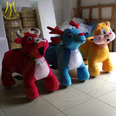 China Hansel plush electric animal ride for sale and rides kiddie operated rides with stuffed electric animal scooter for sale