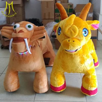 China Hansel amusement dinosaur rides from china and plush animal electric scooter for mall with electric walking horse toy for sale