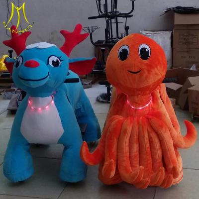 China Hansel amusement children ride on animals and park animal ride with plush toys stuffed animals on wheels for mall for sale