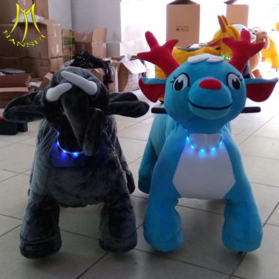 China Hansel battery operated kiddie rides and plush motorized animals made in china with amusement park ride on animal sale for sale