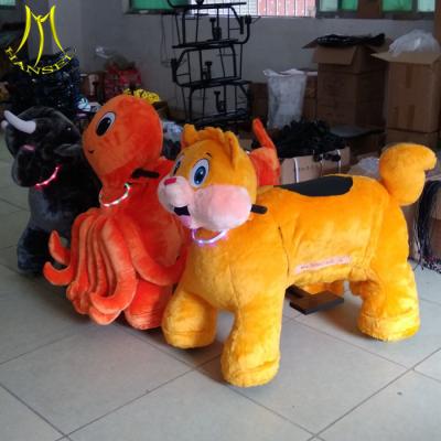 China Hansel kids amusement park games and electric motorized animal scooter for mall  with plush motorized riding animals for sale