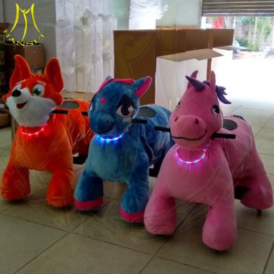 China Hansel indoor amusement park ride on animals and horse scooter for adults with electric animal electric ride for mall for sale