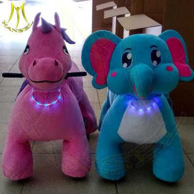 China Hansel kids rides for shopping centers and plush unicorn ride on animals with electric stuffed anima scooter for mall for sale