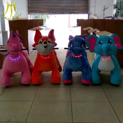 China Hansel electric walking horse toy and motorized animal scooter for shopping mall with plush animal scooter for rent for sale