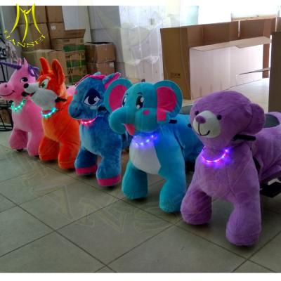 China Hansel coin operated dinosaur ride scooter and electric animal ride and plush animal ride for shopping mall for sale