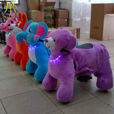 China Hansel electric plush stuffed toy car happy rides on animal for mall for sale