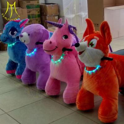 China Hansel walking horse toy power wheel plush motorized riding animals for mall for sale