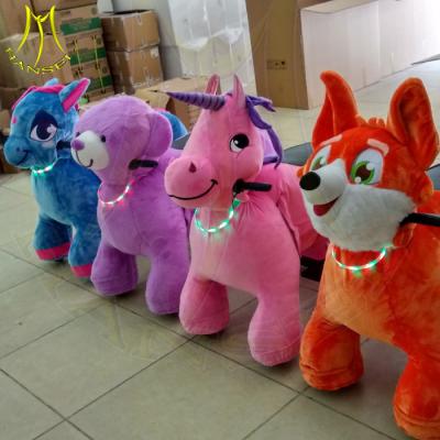 China Hansel adult ride on toys coin operated plush animal electric scooter for sale