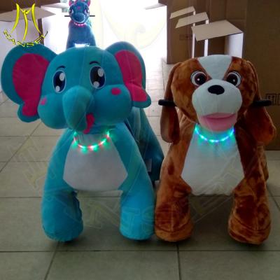 China Hansel low investment high profit 4 wheels plush animal ride for mall for sale