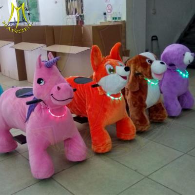China Hansel wholesale ride on battery operated kids baby car plush animal scooter for sale for sale