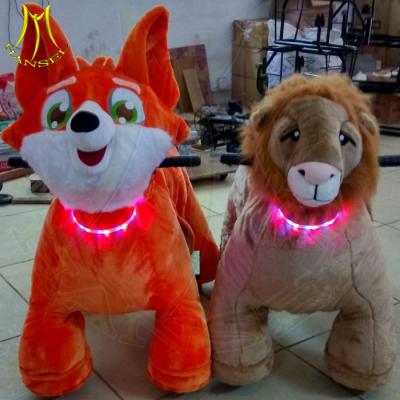 China Hansel theme park equipment electric plush unicorn ride on animal scooter for mall for sale