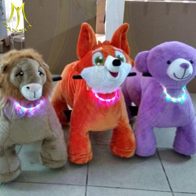 China Hansel amusement park business kids ride on plush animals for mall for sale
