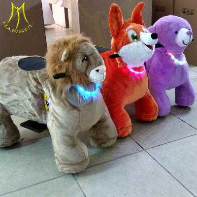 China Hansel amusement park fairground plush led merry-go-round rides animal scooter for sale for sale
