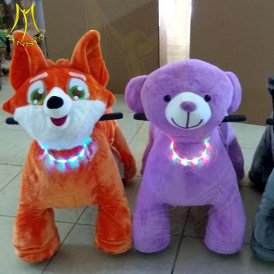 China Hansel hot selling commercial kid rides on coin operated  plush animal scooter for sale