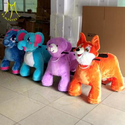 China Hansel cheap coin operated games children ride on plush motorized animals for sale