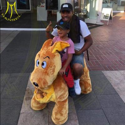 China Hansel low price motorized electric amusement plush horse on wheels for mall for sale