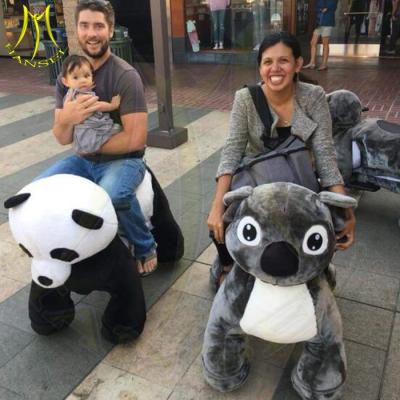 China Hansel amusement park electric plush outdoor zippy ride on animal for mall for sale