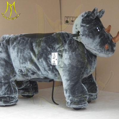 China Hansel coin operated kiddie rides plush motorized animals scooter for game center for sale