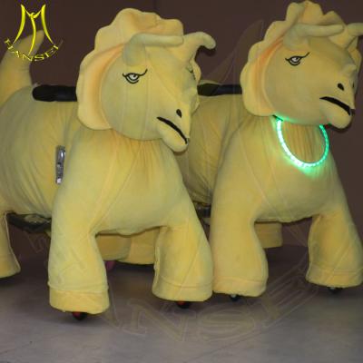 China Hansel outdoor playground electronic game machine kids ride on electric plush animal scooter for sale