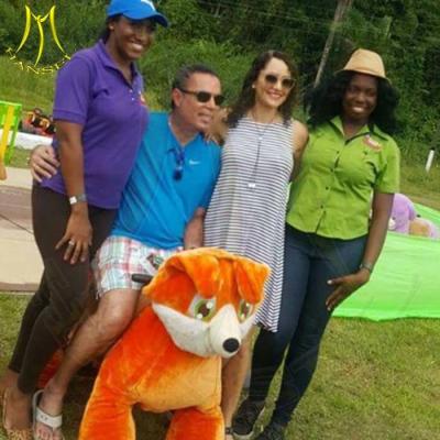 China Hansel cheap amusement park rides motorized plush riding animal kiddie rides wholesale for sale