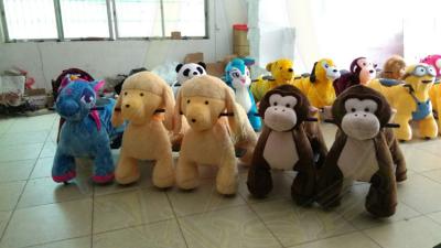 China Hansel plush coin operated kiddie rides toys wlking machine ride on animal for sale