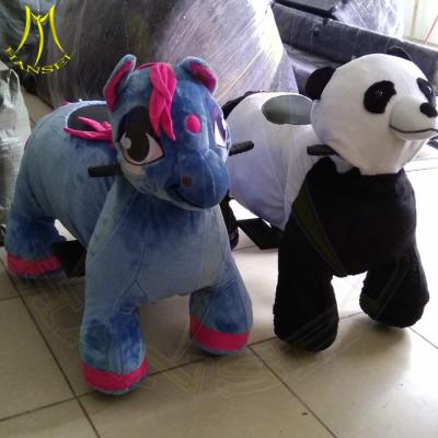 China Hansel wholesale coin operated electric children ride on panda toy in mall for sale